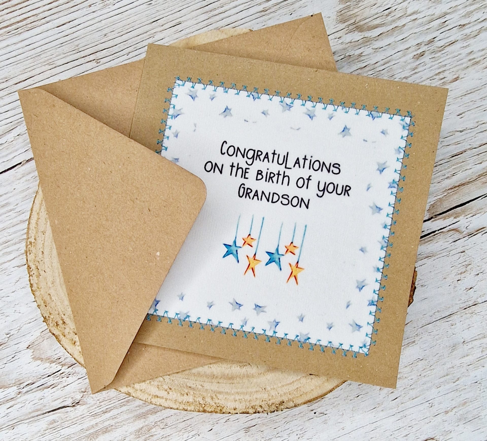 Congratulations, New Grandson Card, Grandparent Card, New Baby Grandson ...
