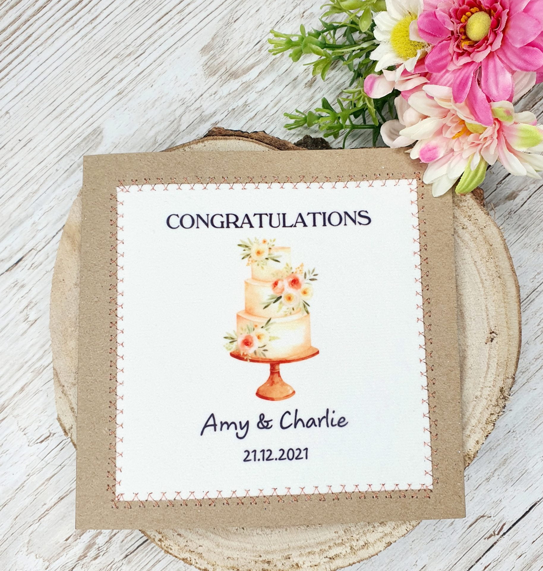 Just Married Card, Congratulations Mr & Mrs, Wedding Card, Happy Couple ...